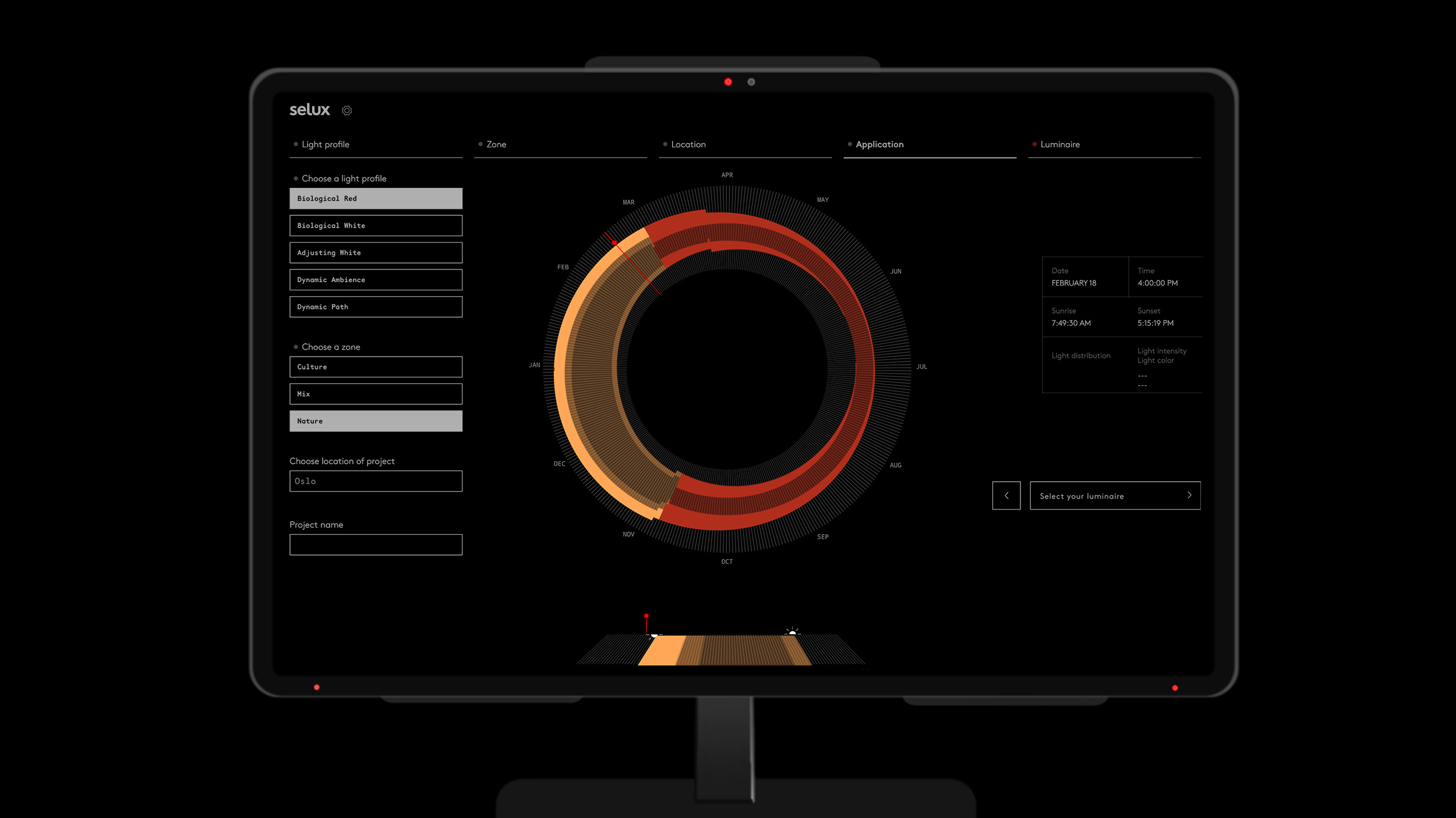 Configurator for Circular Light Profiles Selux