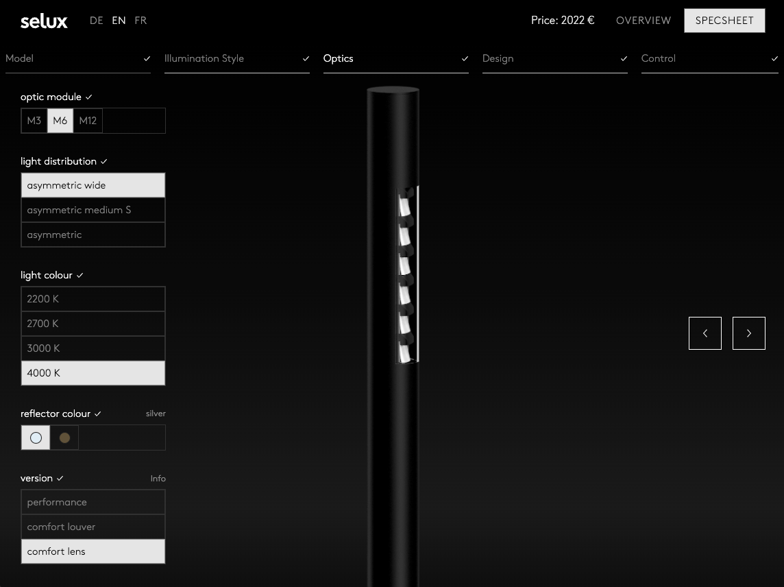 Le configurateur Line Selux